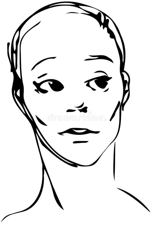Vector Sketch of a Young Man Looking Away Stock Vector - Illustration ...