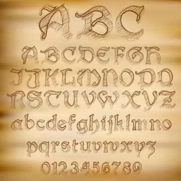 Old Parchment Script Font Stock Illustrations – 128 Old Parchment ...