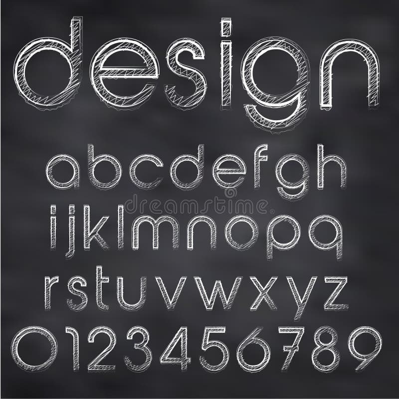 Doodle font on lined sheet stock vector. Illustration of hand - 33120332