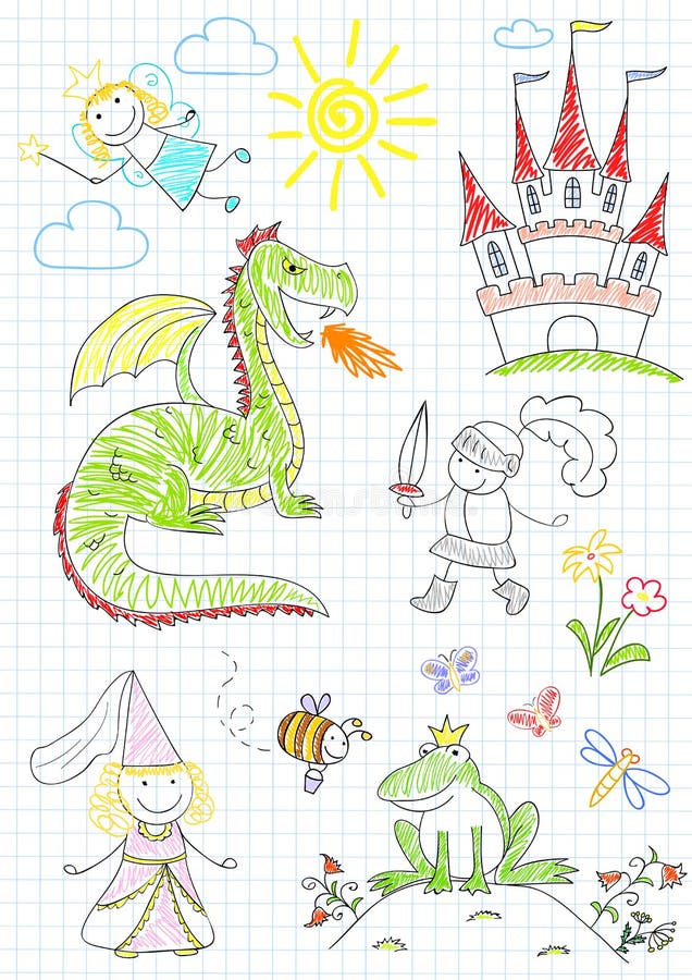 Vector Sketches with Characters of Fairy-tales Stock Vector ...