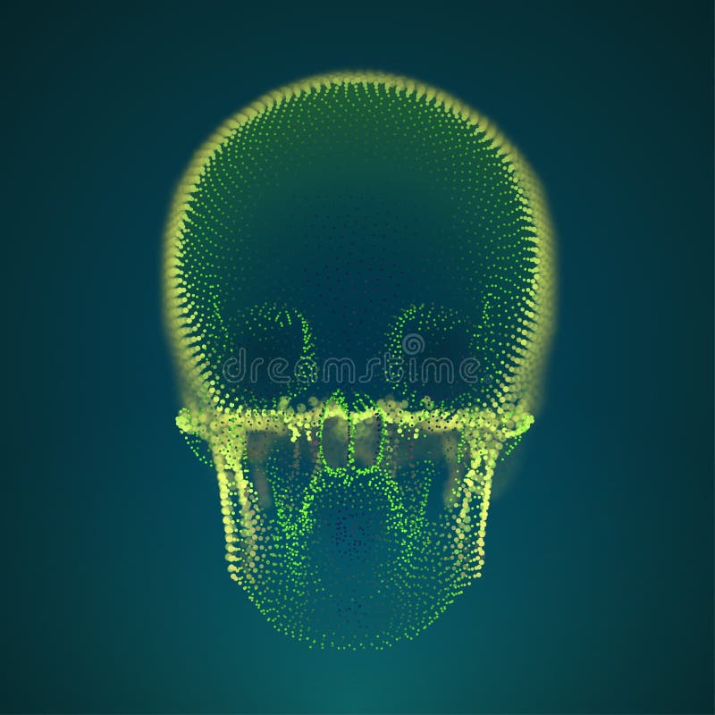 Vector Skull Hologram. Digital Danger Stock Vector - Illustration of ...