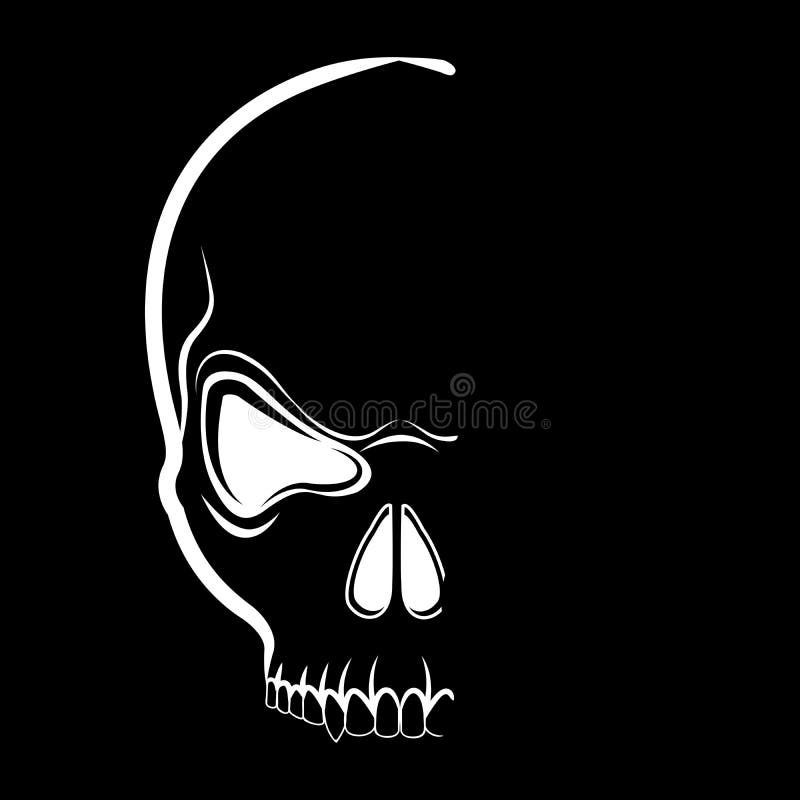 Vector skull in shadow stock vector. Illustration of decoration - 25223381