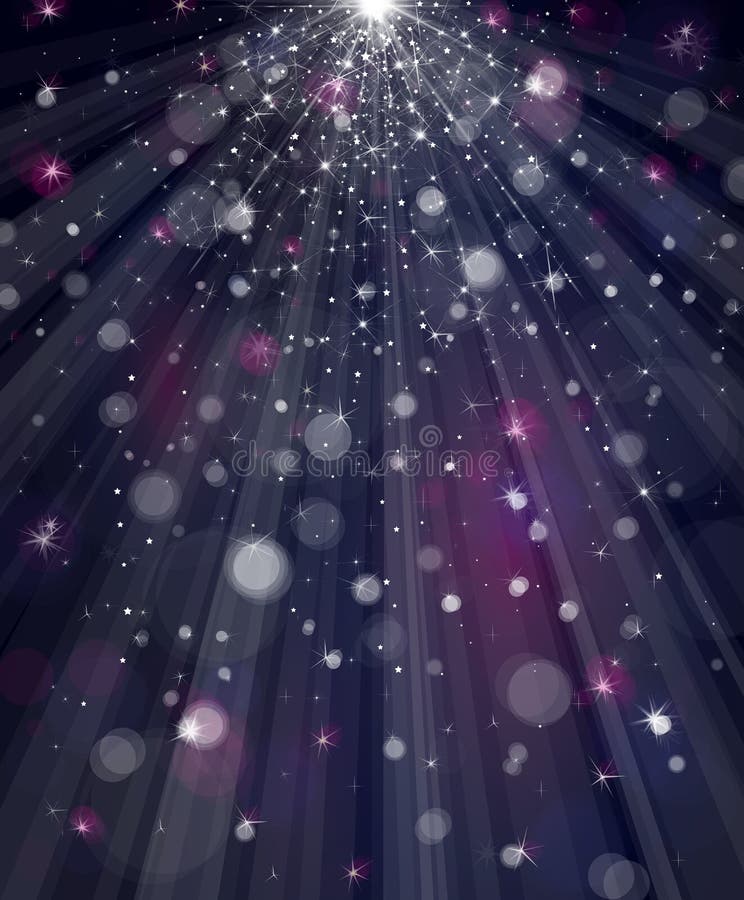 Vector Sky Background with Lights and Stars. Stock Vector ...