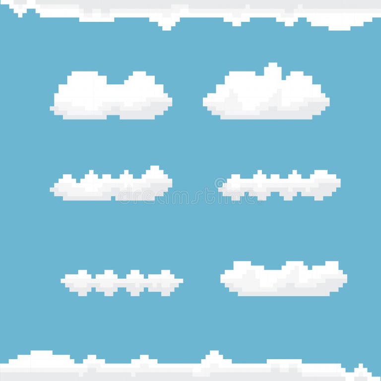 Pixel Art Sunny Day Clouds Stock Illustrations – 130 Pixel Art Sunny ...