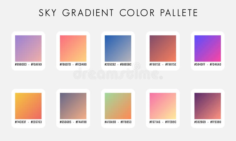 Vector Sky Gradient Colot Pallete Collection Stock Vector ...