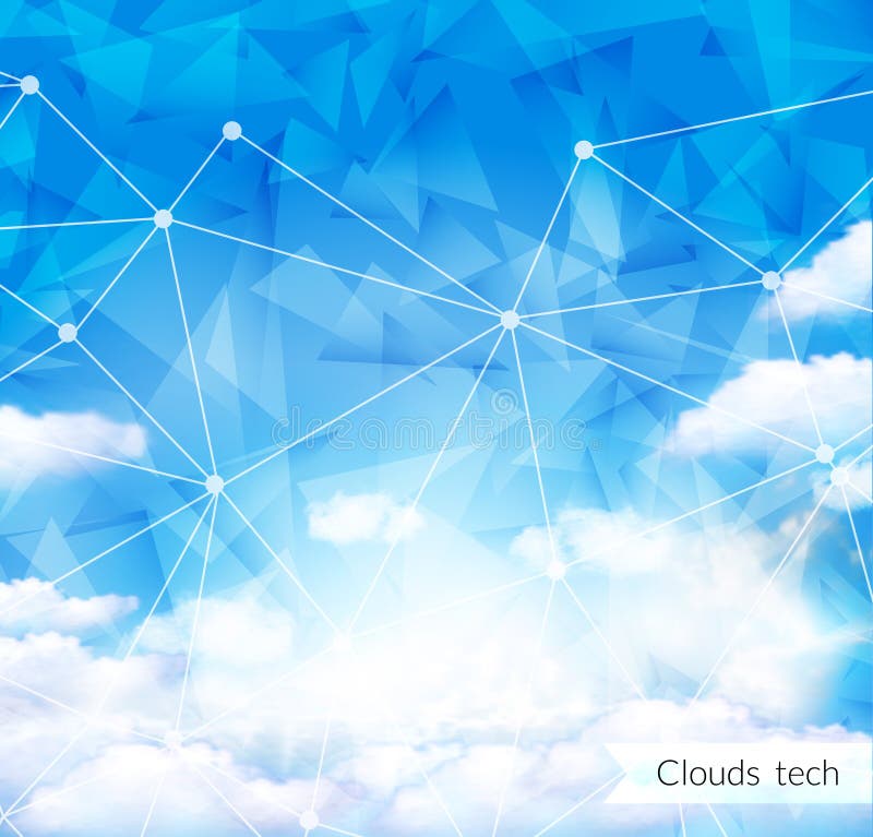 Vector Sky and Triangles Background. Futuristic Technology Background ...