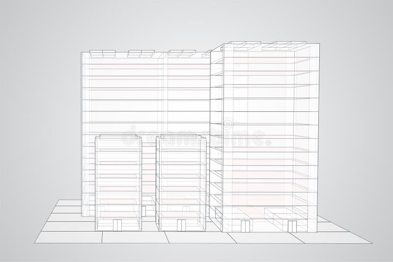 Vector Skyscraper. Group of Buildings on a Colored Background Stock ...