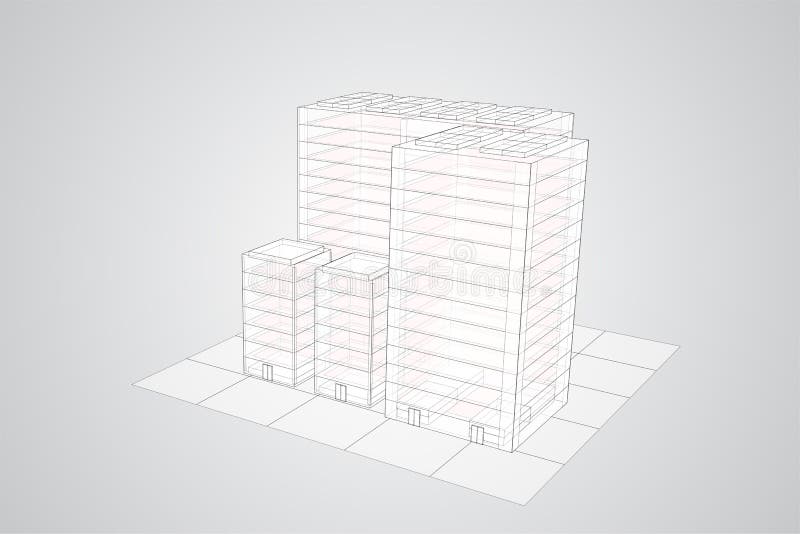 Vector Skyscraper. Group of Buildings on a Colored Background Stock ...