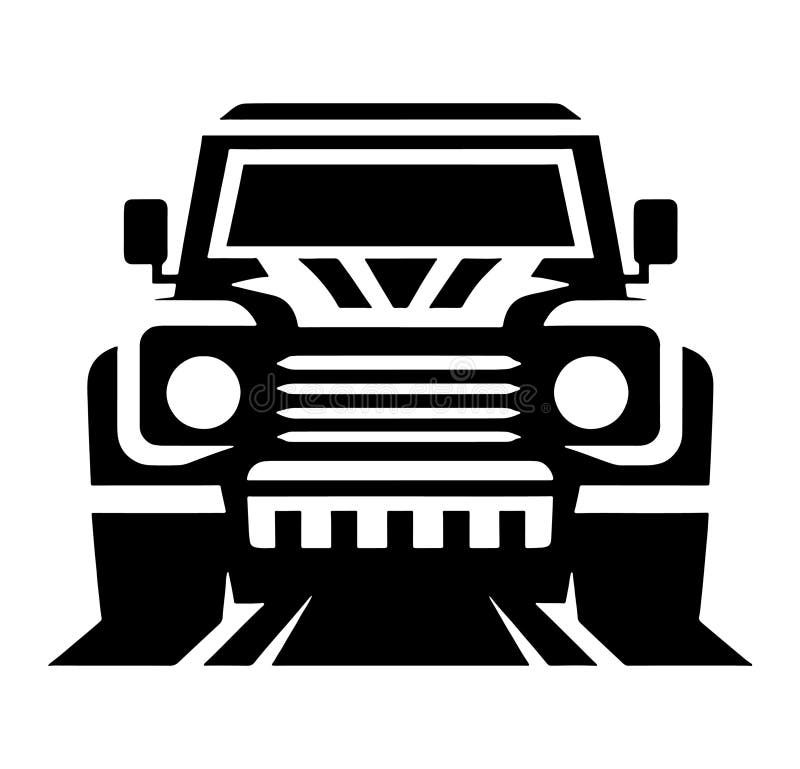 Vector, Sleek Front-view Car Silhouette, Perfect for Tech and Transport ...