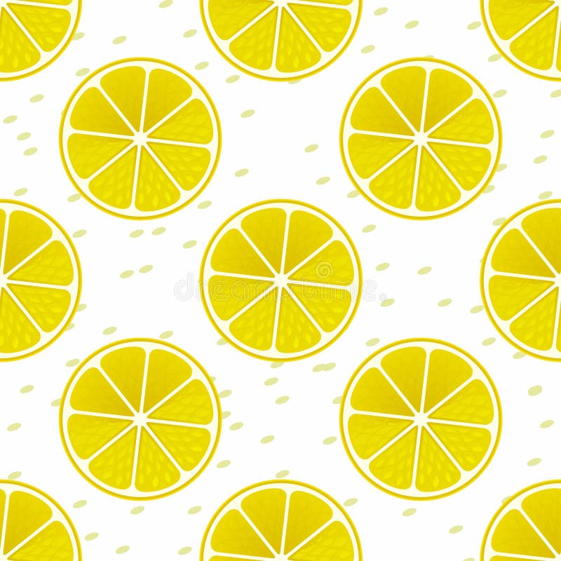 Vector Slice Illustration of Lemon Fruits Pattern Stock Vector ...