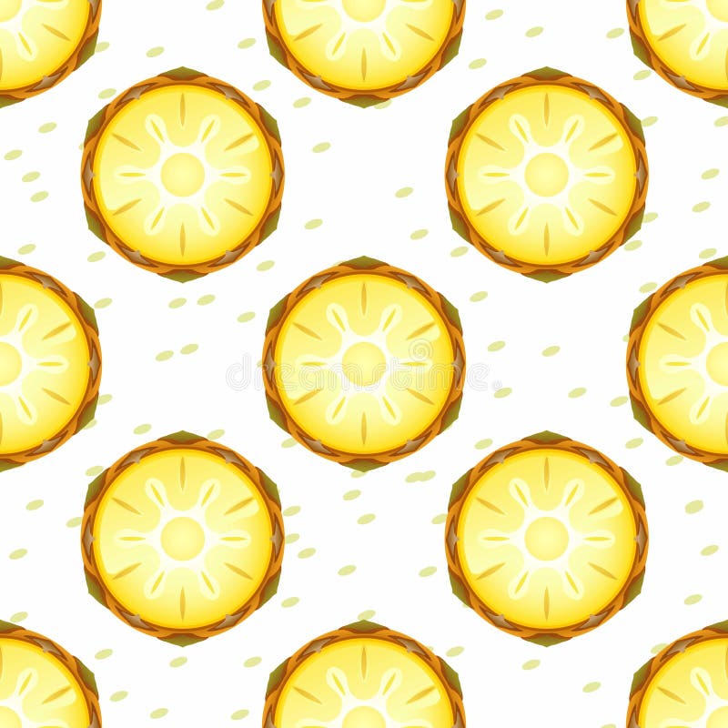 Vector Slice of Pineapple Fruits Seamless Pattern Illustration Stock Vector - Illustration of ...