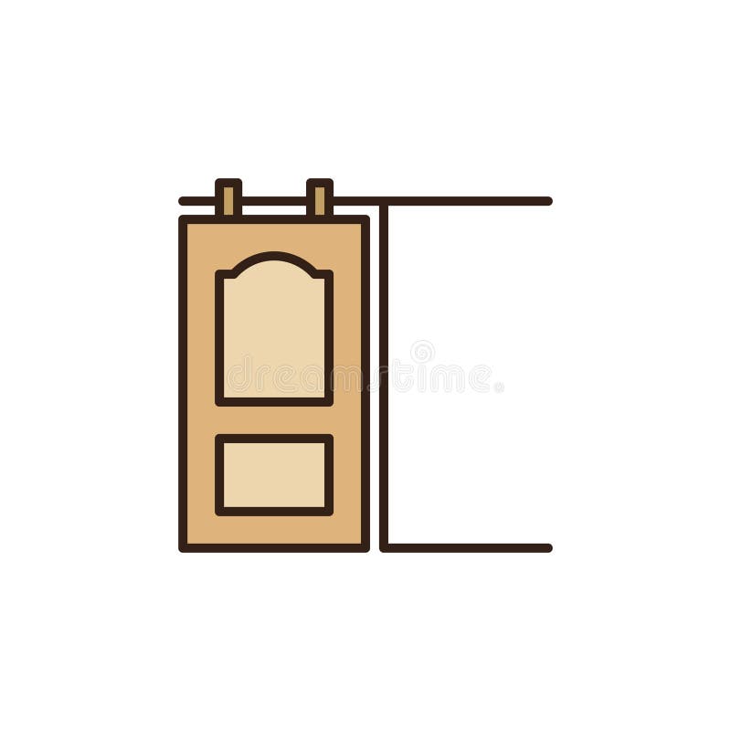 Vector Sliding Door Concept Colored Icon or Sign Stock Vector ...