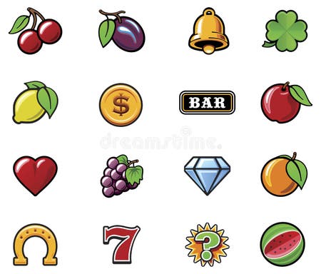Vector Slot Machine Symbols Set Stock Vector - Illustration of lemon ...