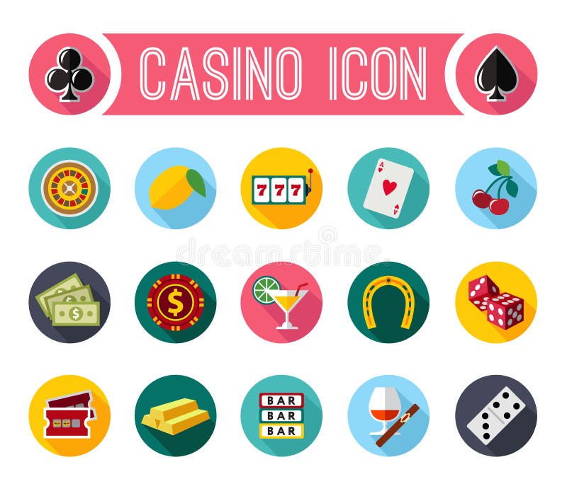 Vector Slot Machine Symbols Set Stock Vector - Illustration of lemon ...