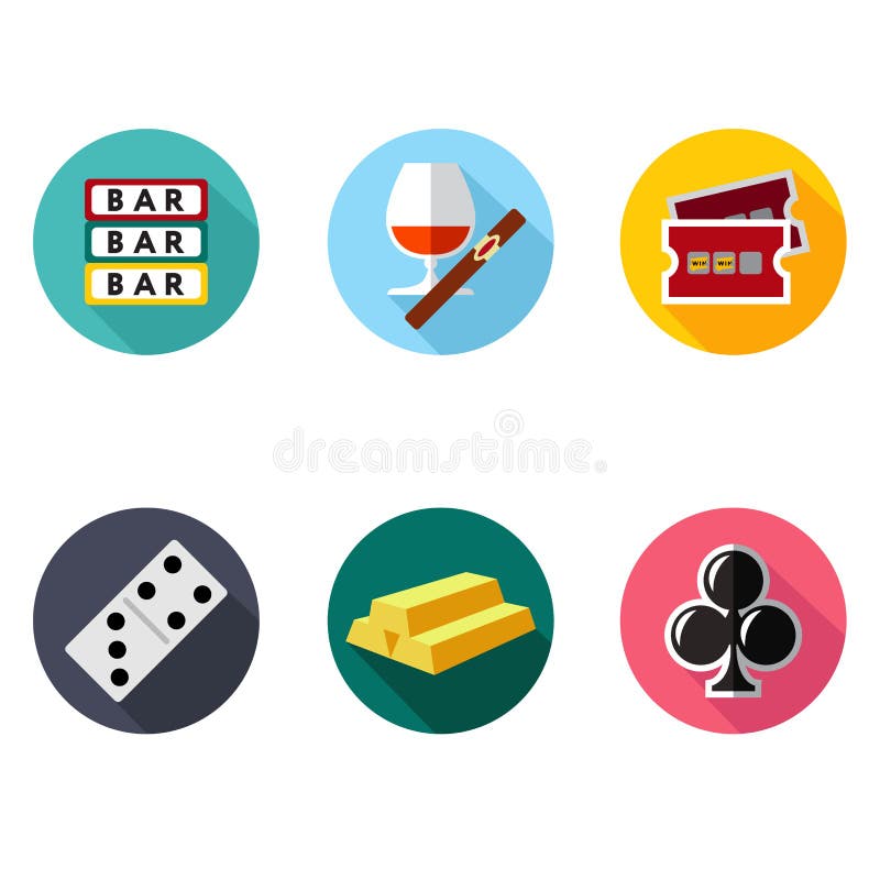 Vector Slot Machine Symbols Set Stock Vector - Illustration of lemon ...