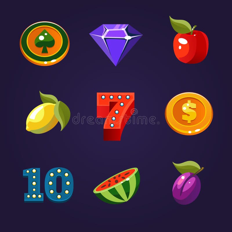 Slot symbols set 2 stock vector. Illustration of star - 10171113