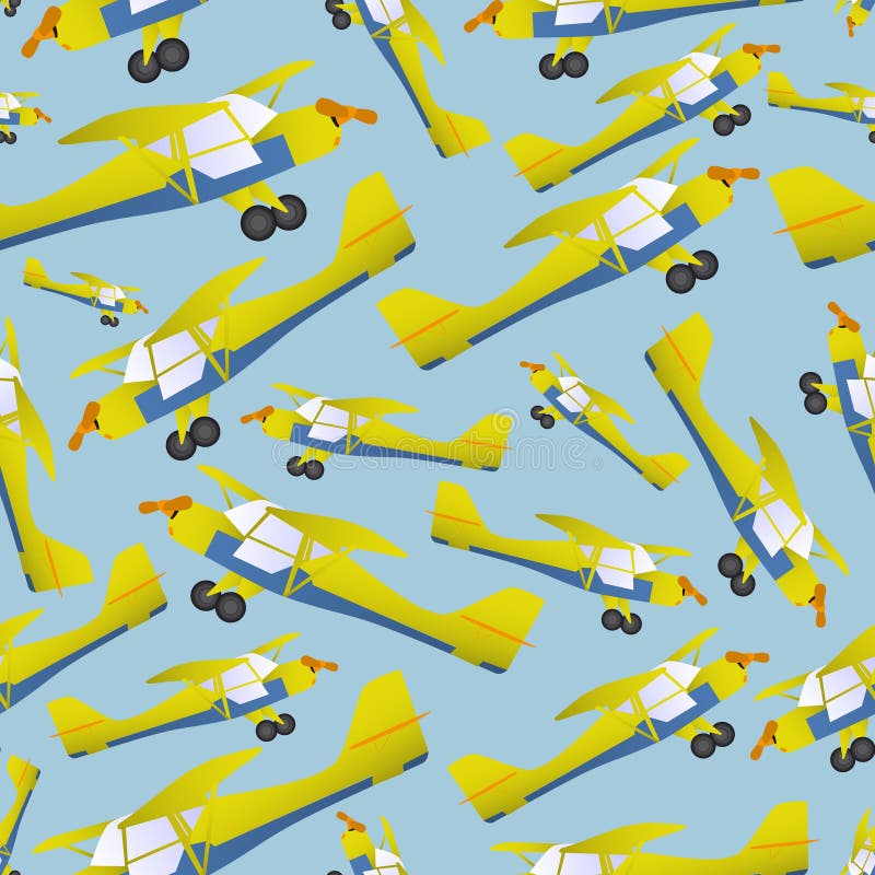 Vector Small Airplane Seamless Pattern Eps10 Stock Vector ...