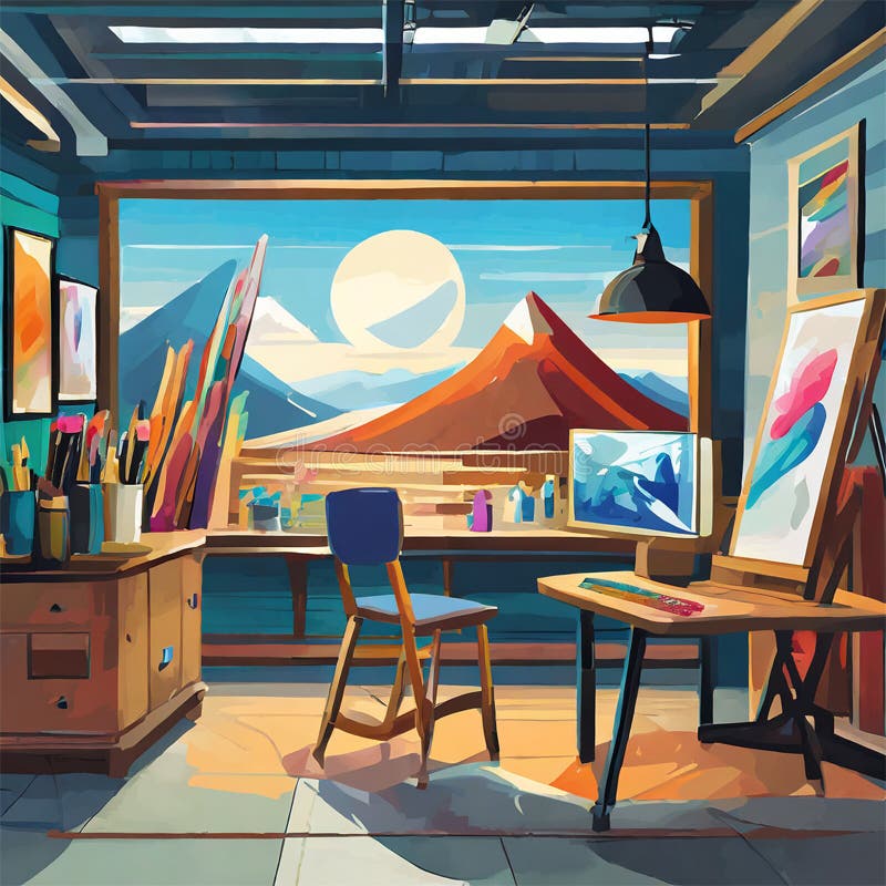Vector Small Room, Stock Media Studio Stock Illustration - Illustration ...