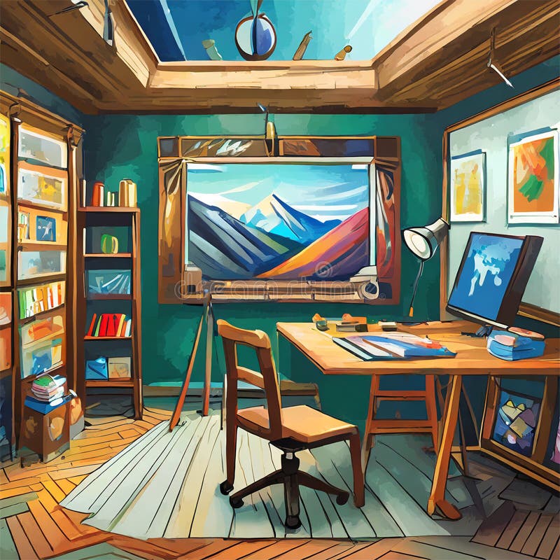 Vector Small Room, Stock Media Studio Stock Illustration - Illustration ...