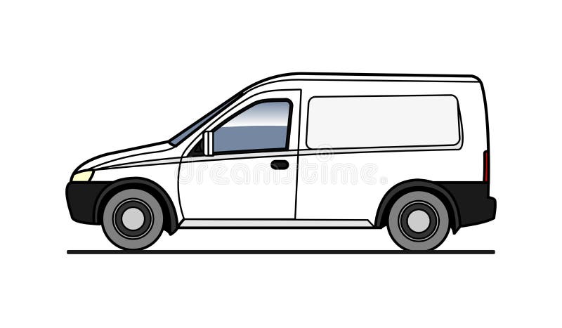 Vector Small Van, Cargo Car, Side View. White Blank Van Template for ...