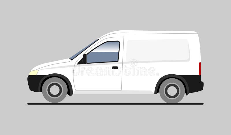 Vector Small Van, Cargo Car, Side View. White Blank Van Template for ...
