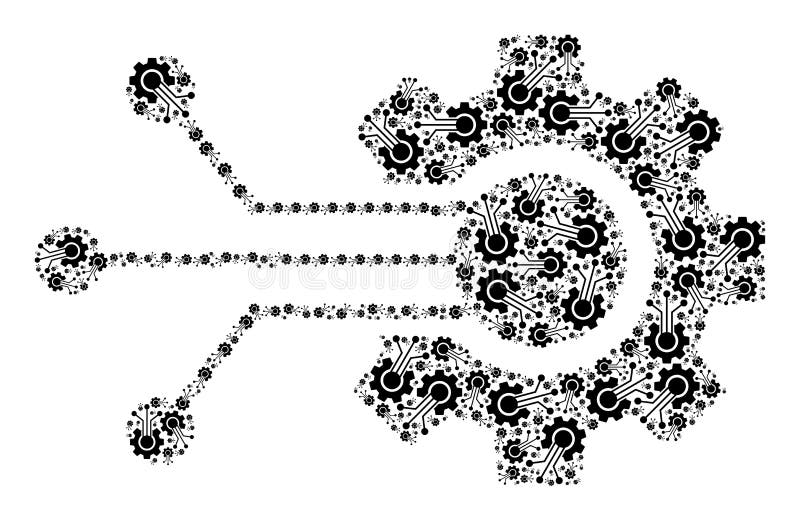Smart Cog Connections Fractal Icon Composition of Self Items Stock ...