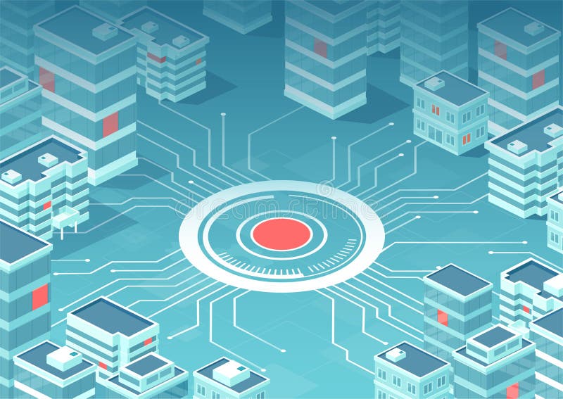 Vector of a Smart Interconnected Digitalized City Stock Vector ...