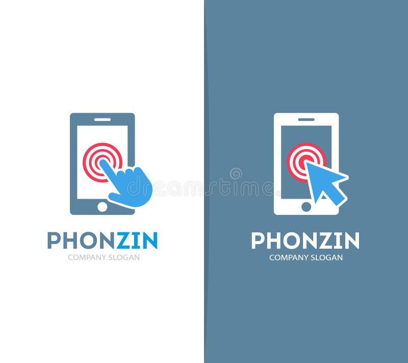 Vector Smart Phone and Click Logo Combination. Mobile and Cursor Symbol ...