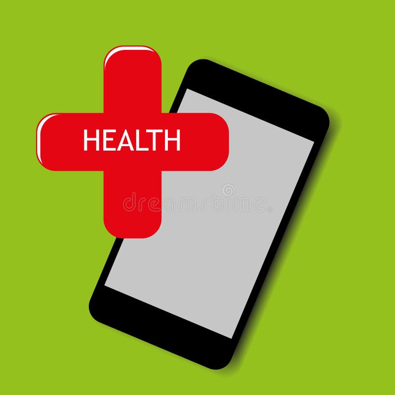 Vector Smart Phone Health Illustration Stock Vector - Illustration of ...
