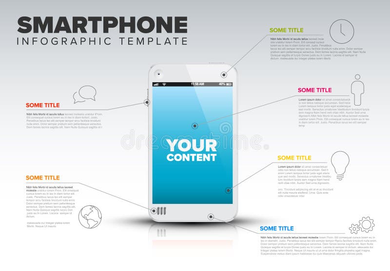 Vector Smart Phone Infographic Template Stock Vector - Illustration of ...