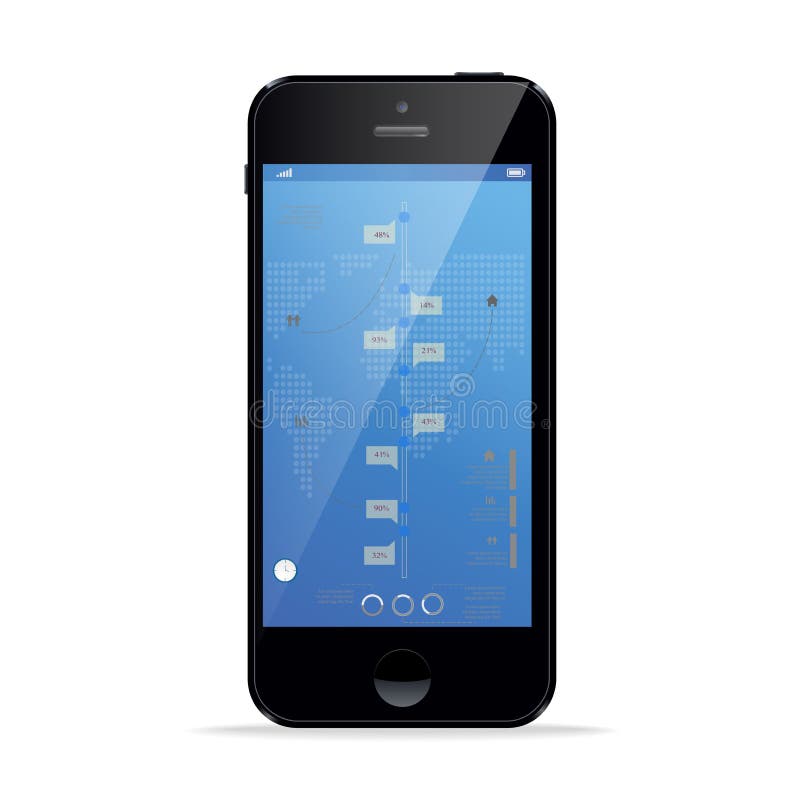 Vector Smartphone with Blue Screen Stock Vector - Illustration of ...