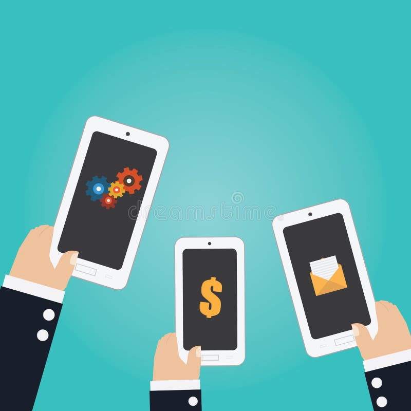 Vector of Smartphone with Social Media Icon Stock Vector - Illustration ...