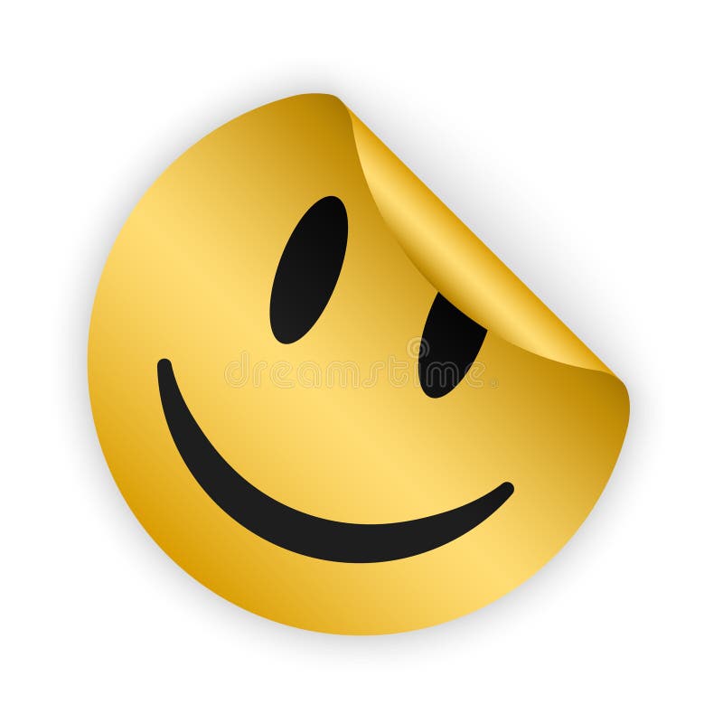 Vector smile bent sticker stock vector. Illustration of happy - 88848950