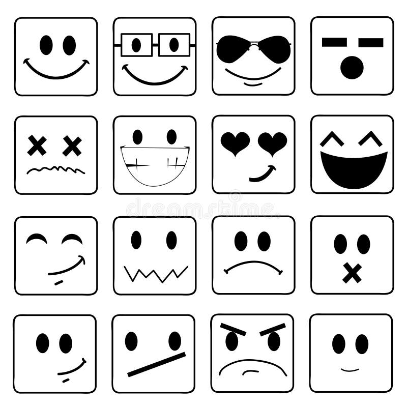 Vector Smile Icon Set stock vector. Illustration of positive - 39008422
