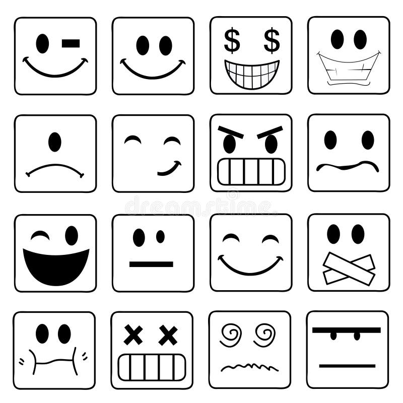 Vector Smile Icon Set stock vector. Illustration of cartoon - 40855519