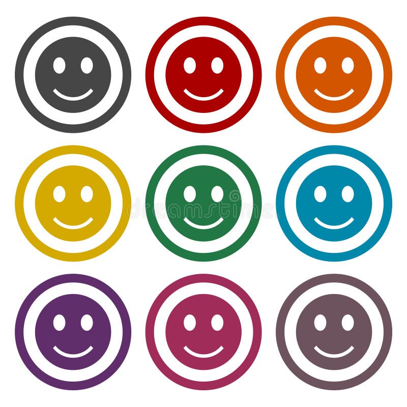 Vector Smile Icons set stock vector. Illustration of internet - 121558172