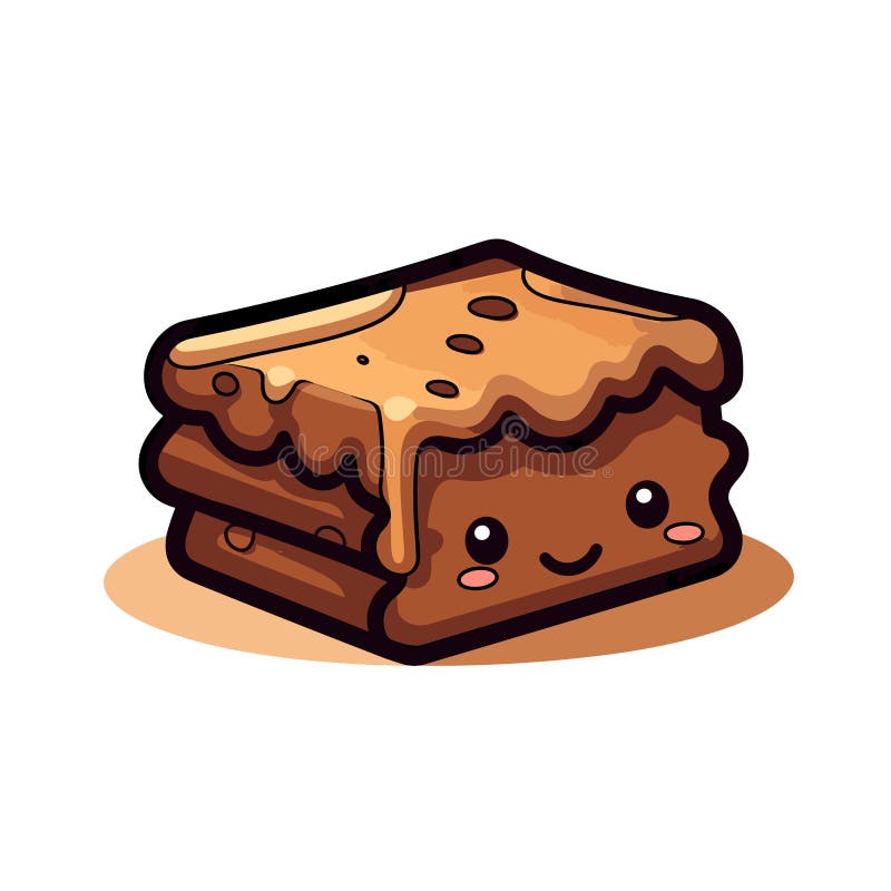 Vector of a Smiling Cake Illustration in a Minimalist and Modern Flat ...