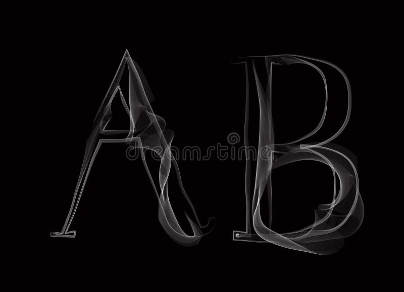 Vector Smoke or Haze Letter Font Type, Two Letters Stock Vector ...