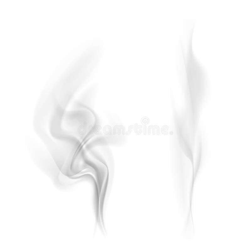 Set of White Smoke Pattern on a Transparent Background Stock Vector ...