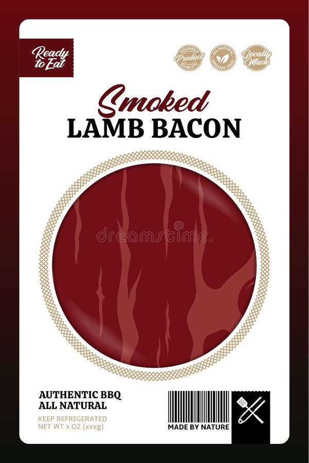 Vector Smoked Lamb Packaging Design Stock Vector - Illustration of ...