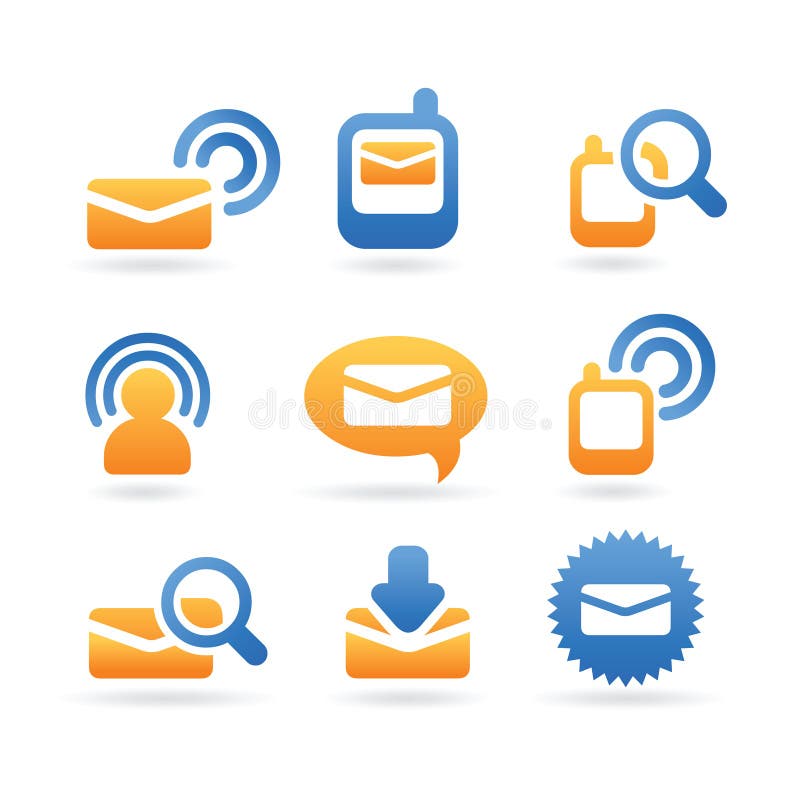 Vector sms mail icons stock illustration. Illustration of badge - 8270492