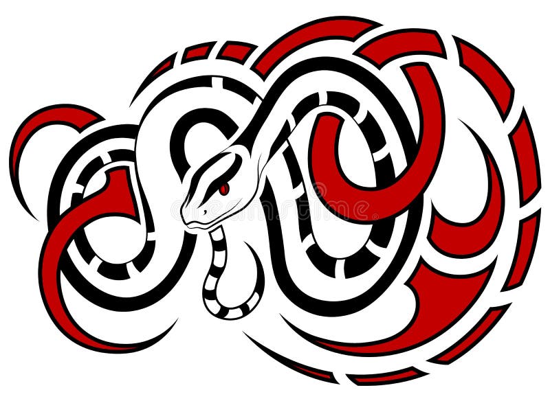 Vector Snake, Tribal Tattoo Stock Vector - Illustration of icon ...