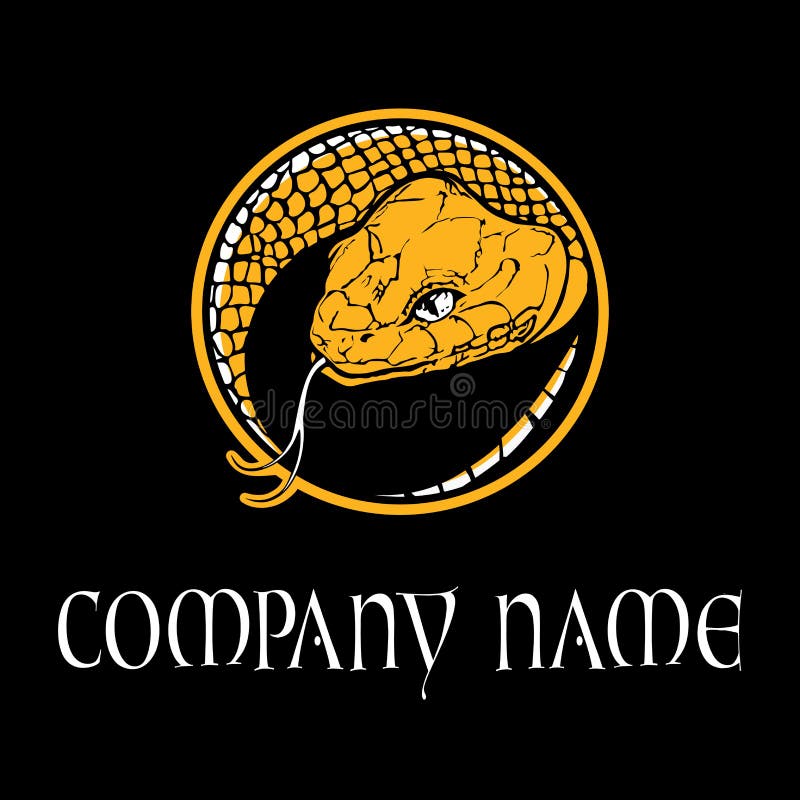 Snake Logo in Circle.Vector Yellow Snake Icon. Stock Photo ...