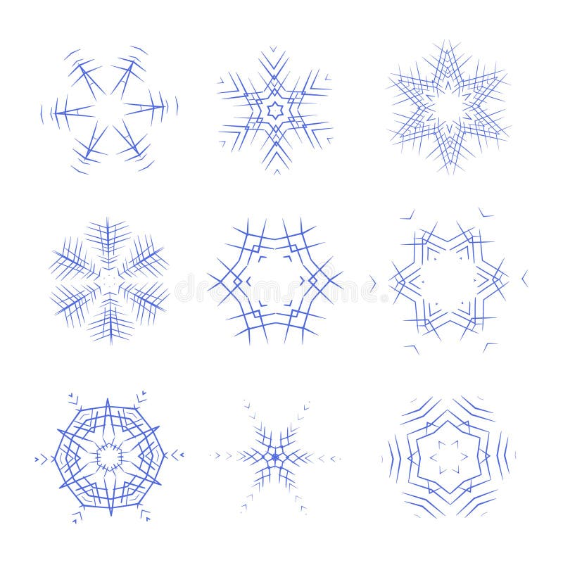 Vector snoflakes set stock vector. Illustration of abstract - 62378121