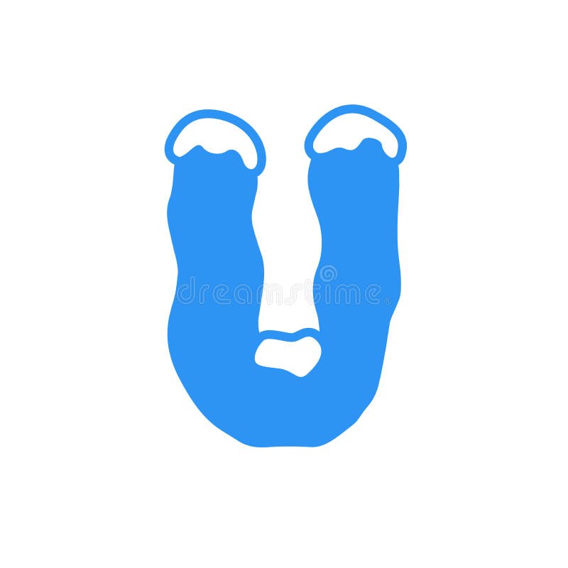 Vector Snow Letter Logo U stock vector. Illustration of season - 134922848