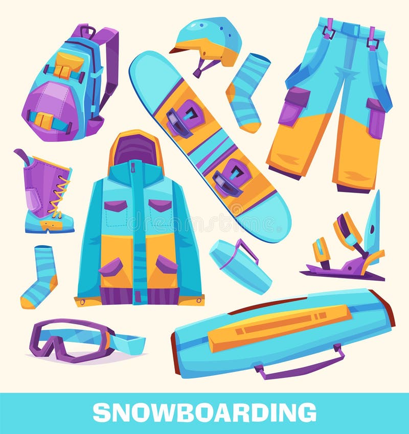 Vector Skiing Elements, Clothes and Tools Stock Vector - Illustration ...