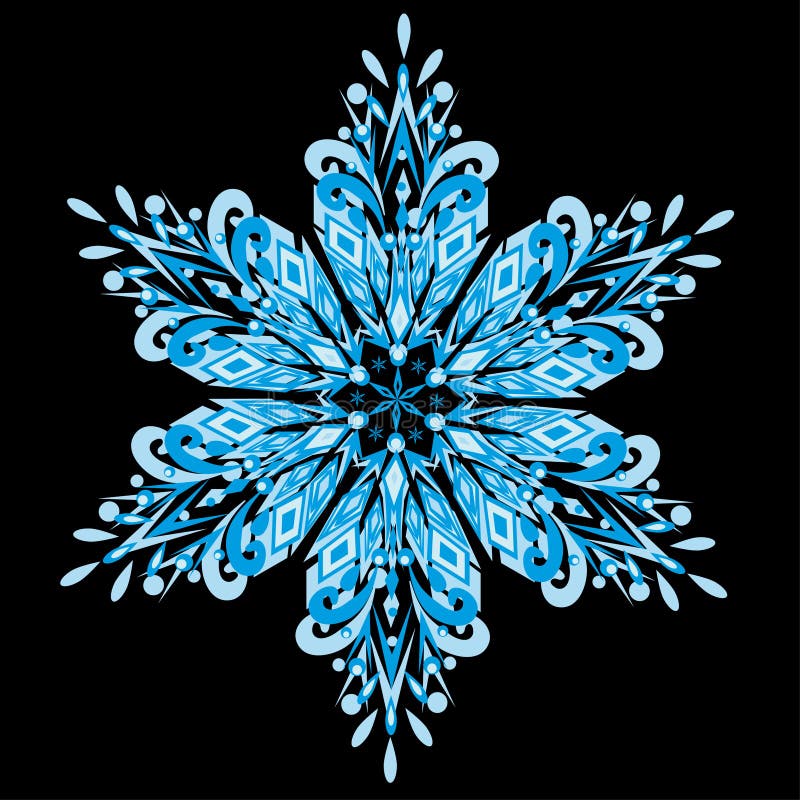 Single Detailed Snowflake Ornament Stock Vector - Illustration of ...