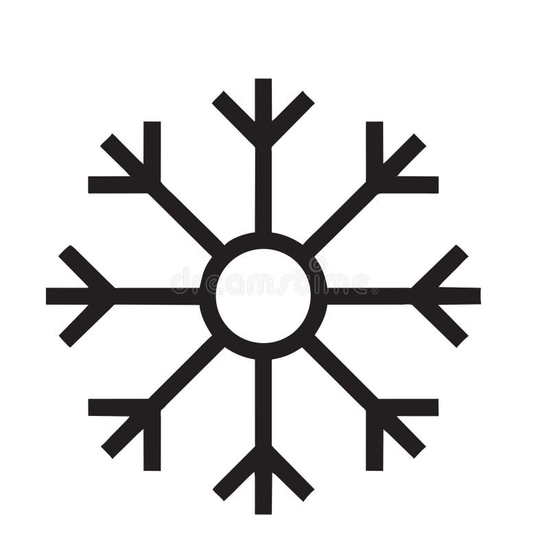 Vector Snowflake Icon. Pictogram Stock Vector - Illustration of black ...
