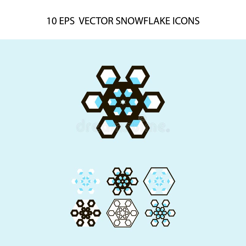 Vector Snowflake icon set stock vector. Illustration of flake - 79973035
