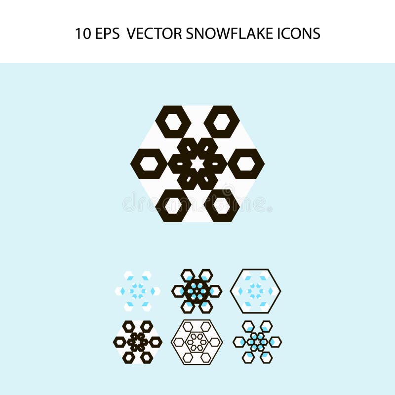 Vector Snowflake icon set stock vector. Illustration of december - 79973046
